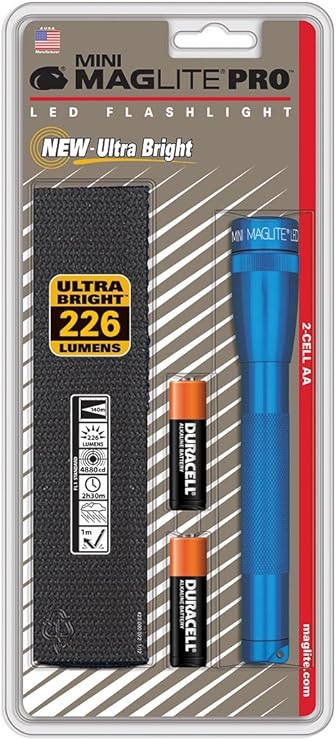 Mag-Lite Mini Maglite Pro 2AA LED Flashlight Blisterpack, Aluminium ...