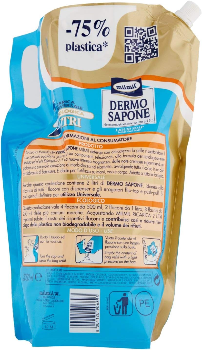 Mil Mil Dermo Liquid Soap in Bag Maxi Refill – 2000 ml – BigaMart