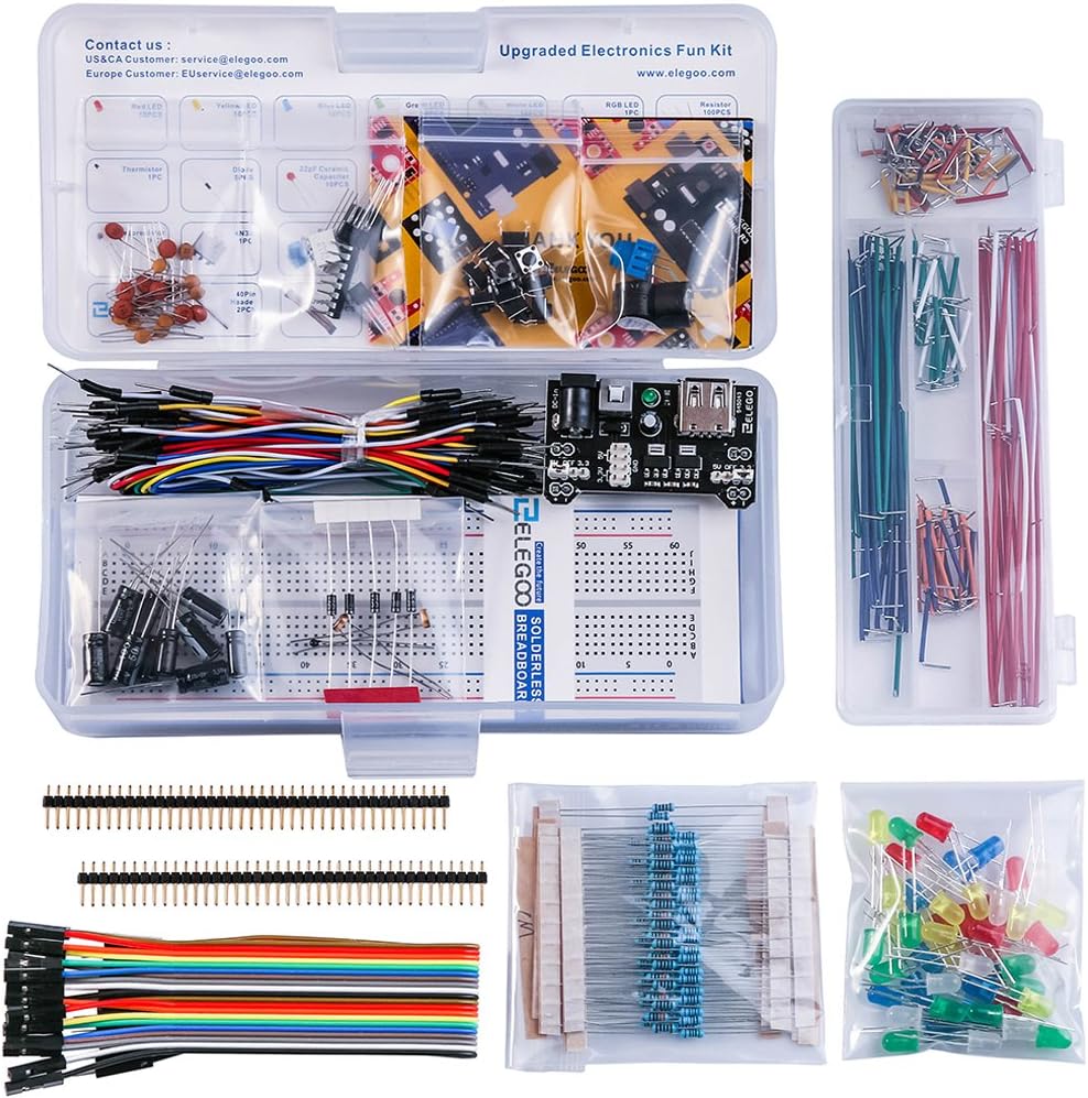 ELEGOO Upgraded Electronics Fun Kit Power Supply Module Jumper Wire X ...
