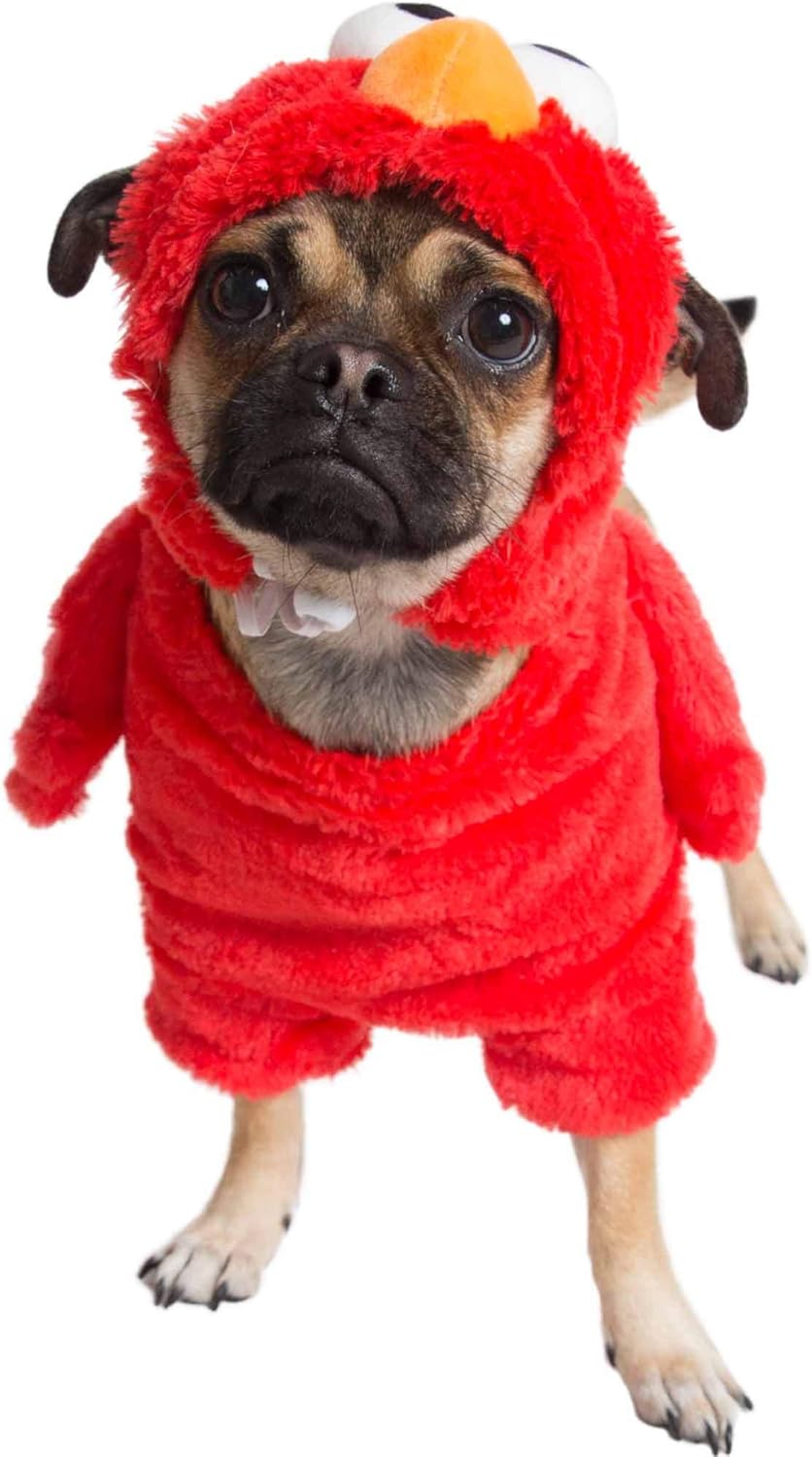 Amazon.com : Pet Krewe Elmo Costume - Sesame Street Elmo Dog Costume ...