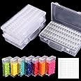 Amazon.com: Quefe 3pcs 64 Grids Diamond Painting Storage Containers 5D Beads Organizer with ...