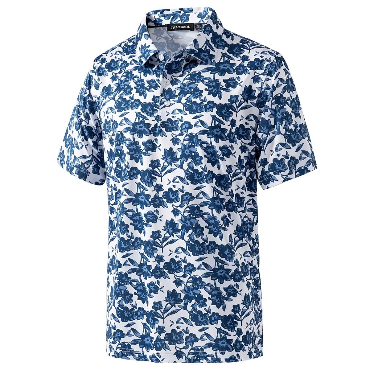 TRUSMOL Men's Golf Shirts Short Sleeve Dry Fit Print Moisture Wicking ...