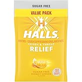 Amazon.com: HALLS Relief Honey Lemon Sugar Free Cough Drops, Value Pack, 180 Drops