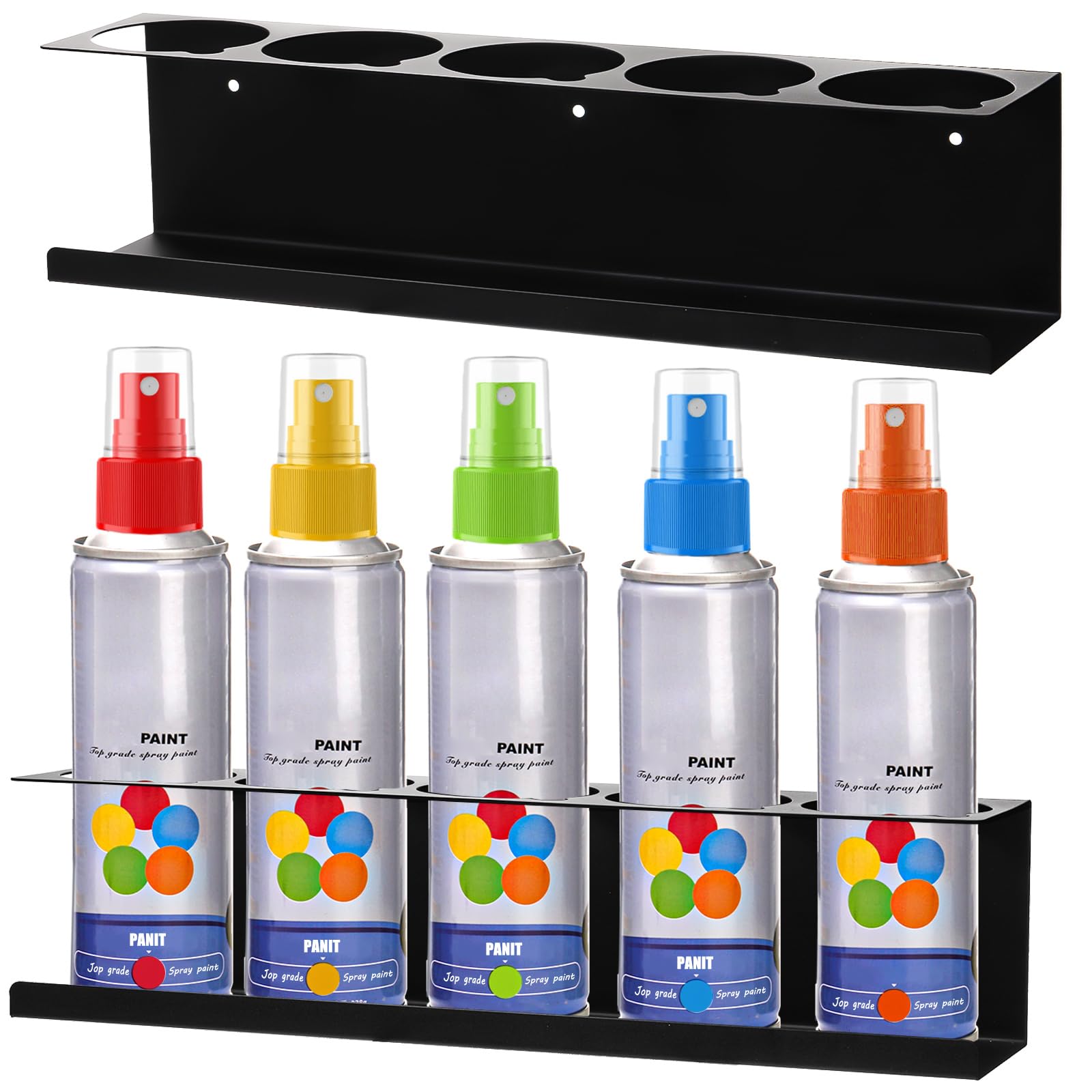 Cedilis 2 Pack Aerosol Spray Can Holder Rack for 10 Cans, Wall-Mounted ...