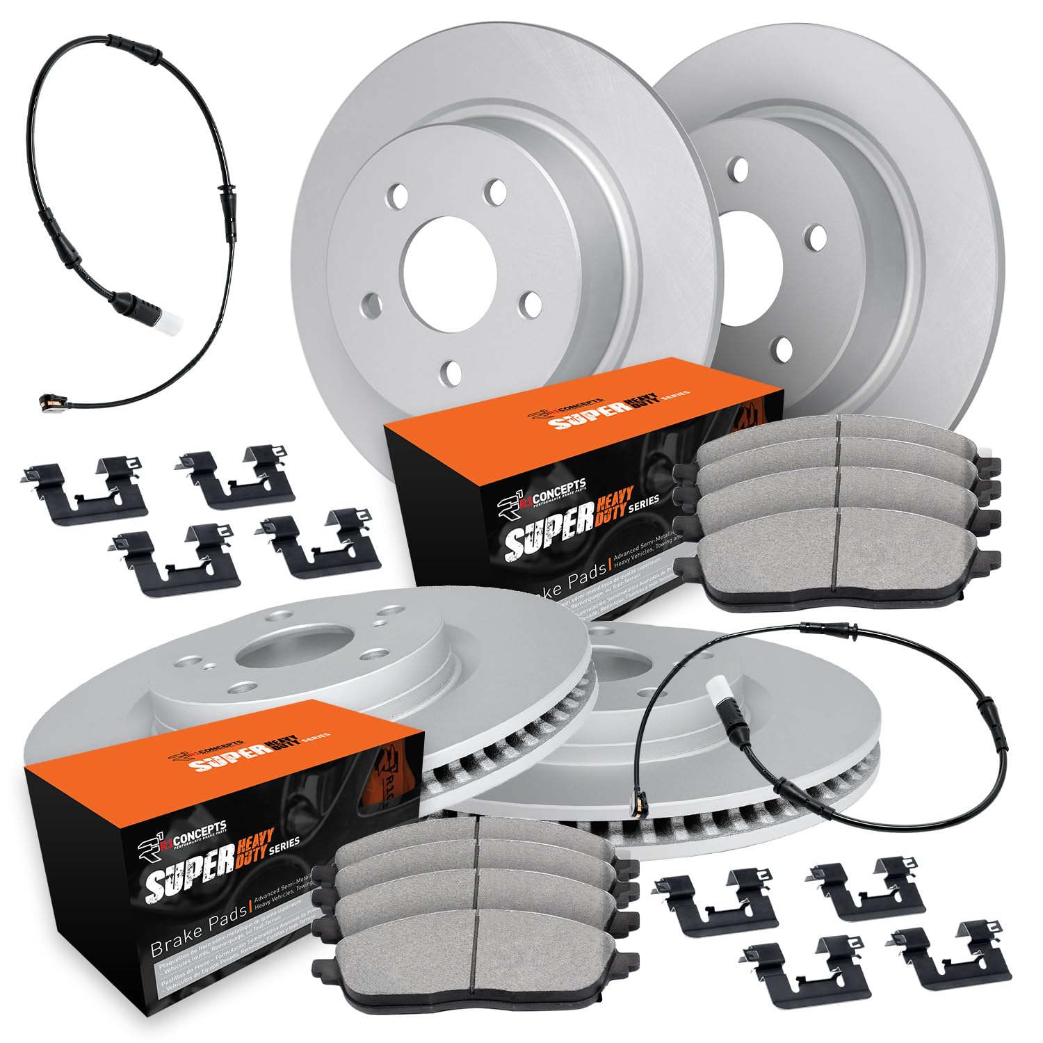 R1 Concepts Front Rear Brakes and Rotors Kit |Front Rear Brake Pads ...