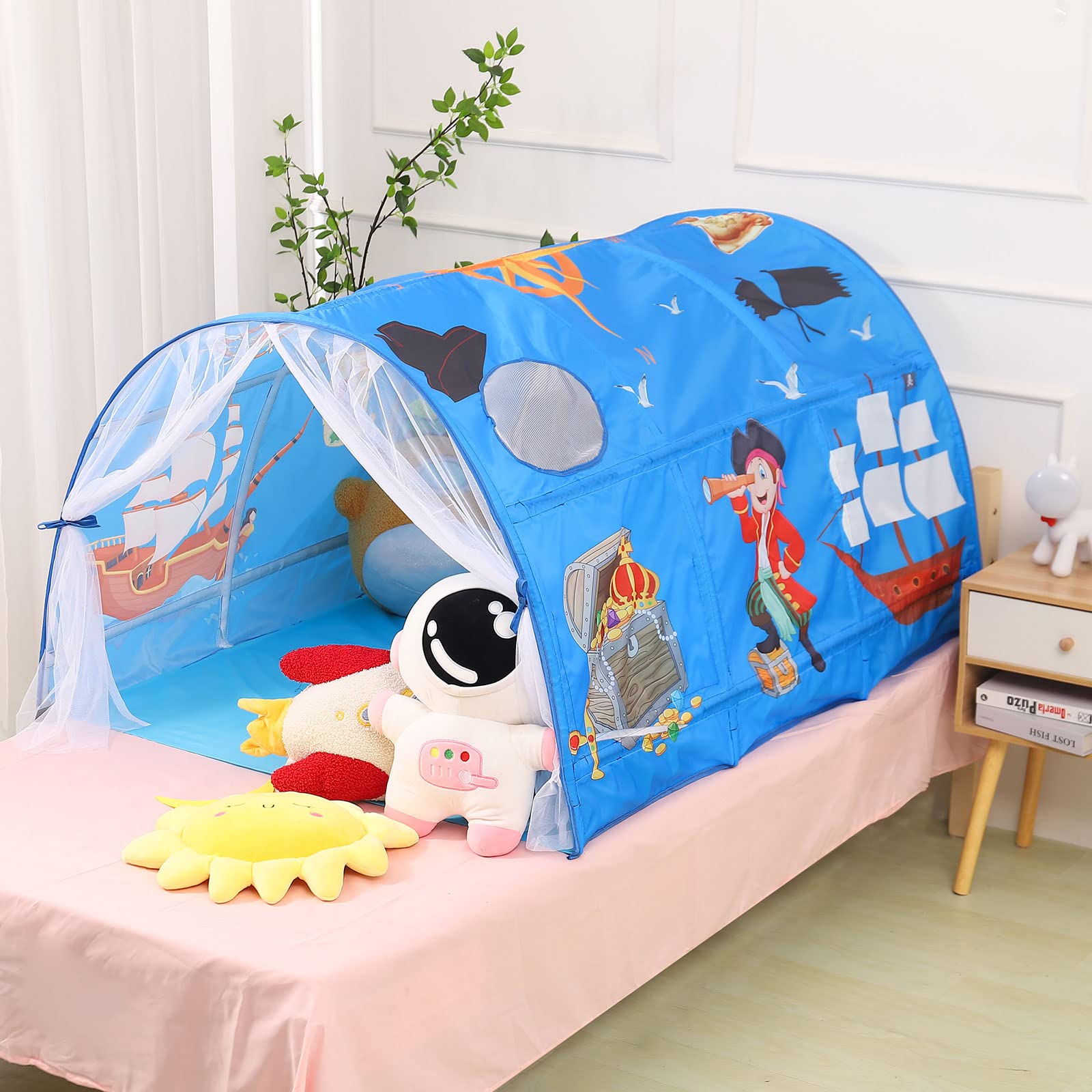 Happy Tent Space Stars Bed Tents for Kids Portable Play Tent Game House ...