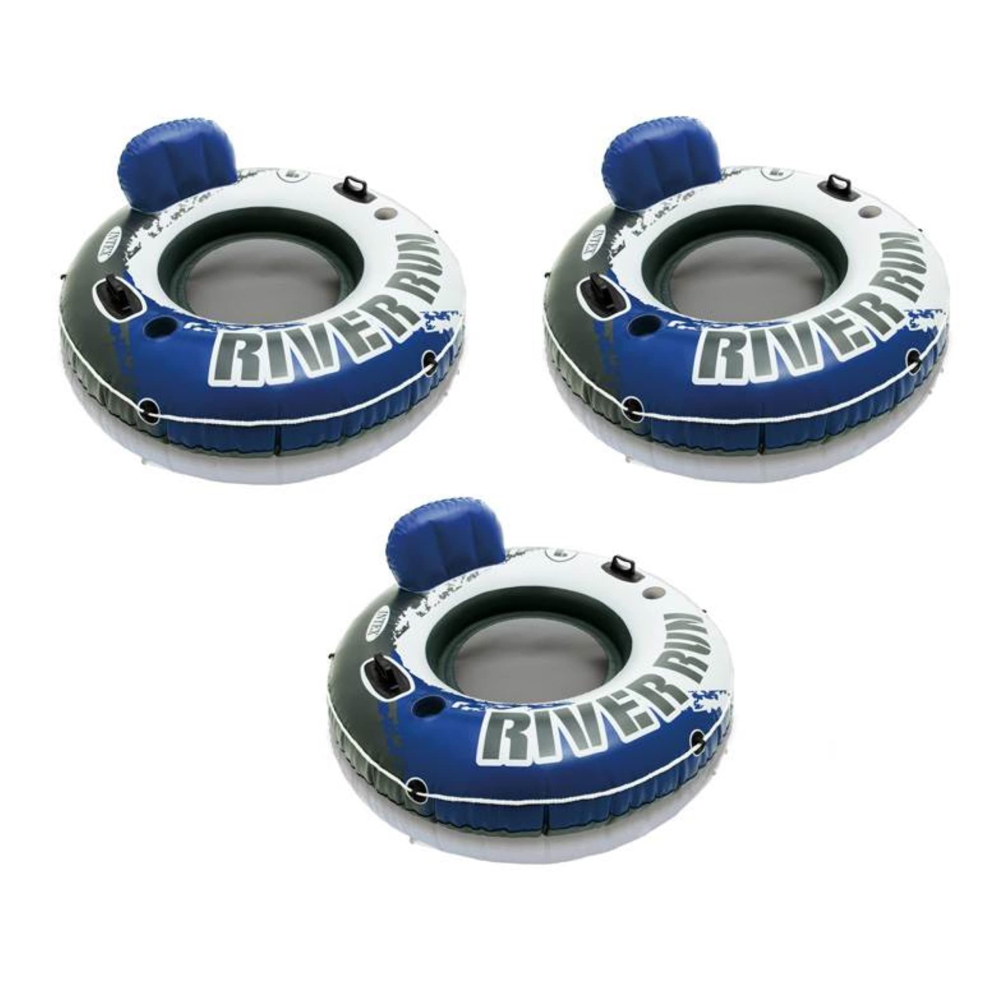 Intex River Run Connect 18 Gauge Vinyl Lounge Inflatable Floating Water ...