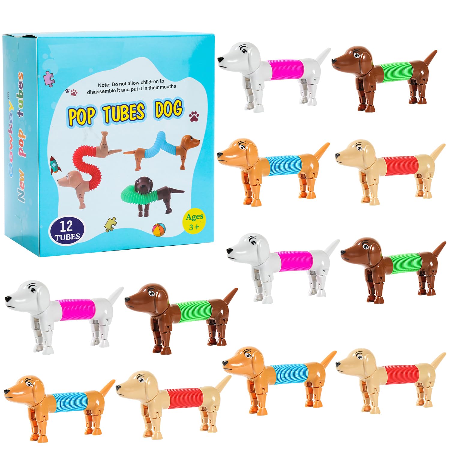 Dog pop Tubes,Toy Dog,Animal pop Tubes,Robot Dog,Fidget Toys for Kids ...