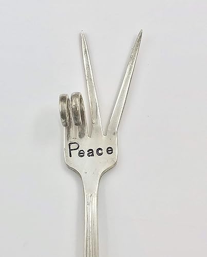 Amazon.com: PEACE Sign stamped Garden Marker Fork recycled art for your ...