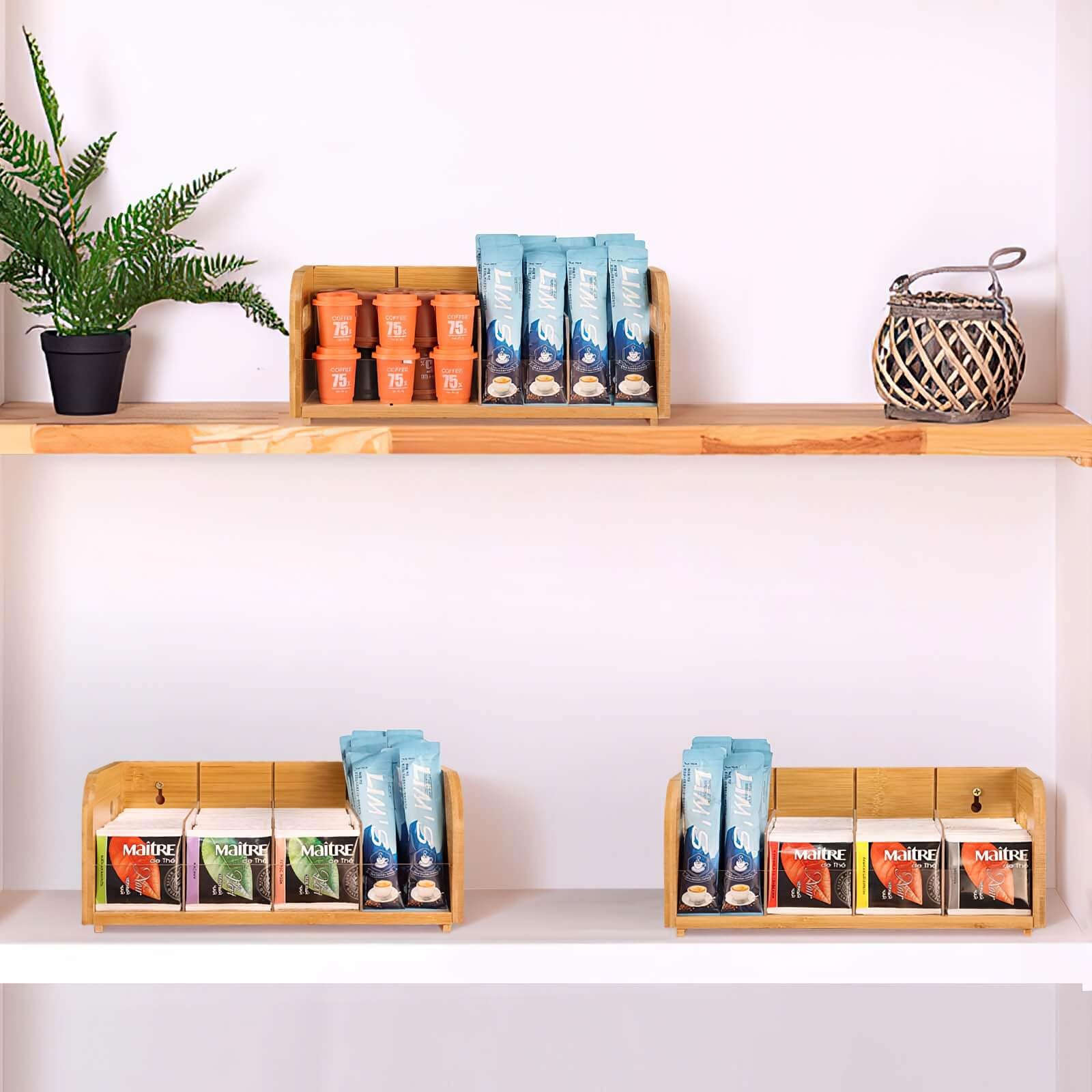 Mua Bamboo Tea Bag Organizer, Tea Storage/Holder with 3-Layer Stacked ...
