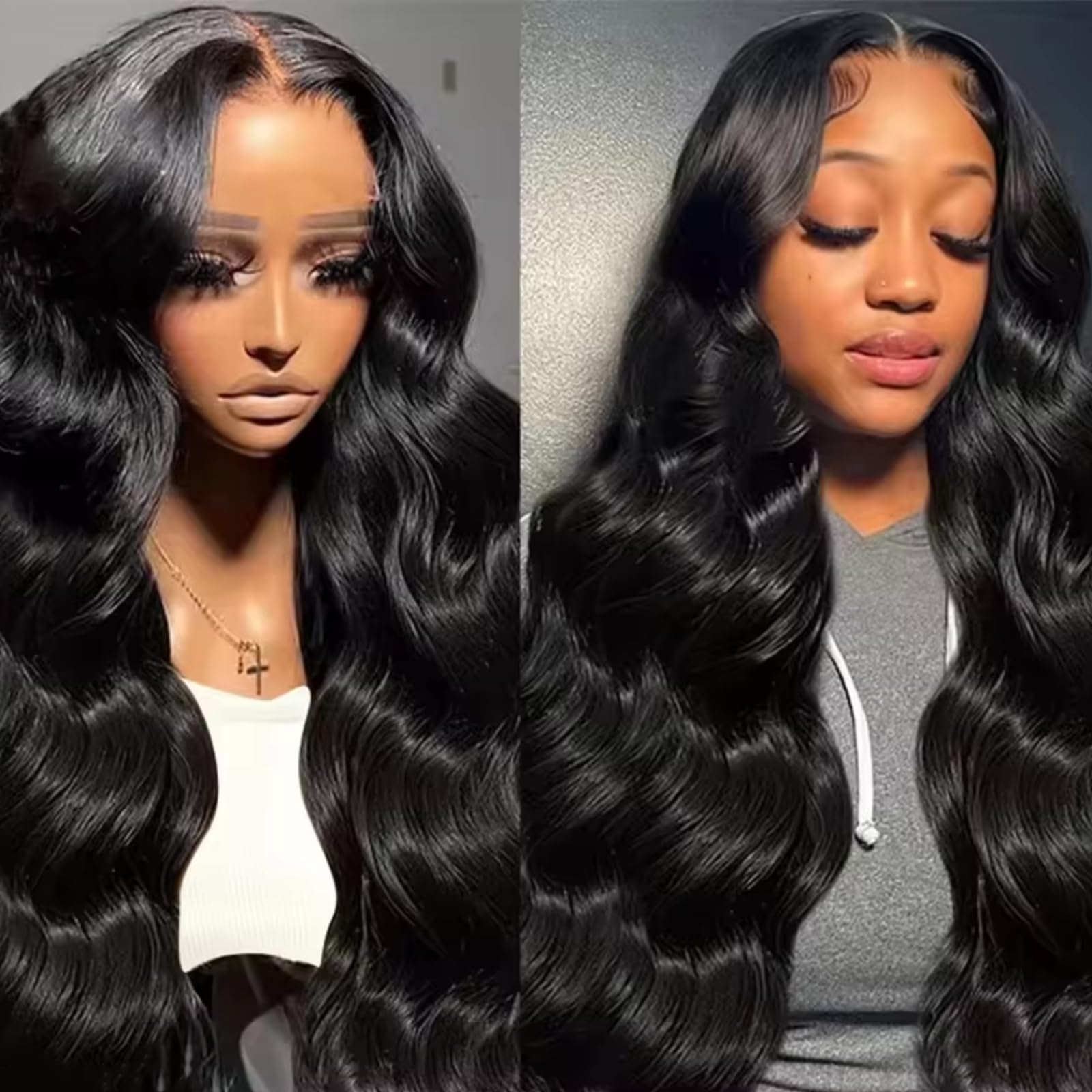 GOIHA 26 inch 13x6 HD Lace Front Human Hair Wig 200 Density 12A Virgin ...