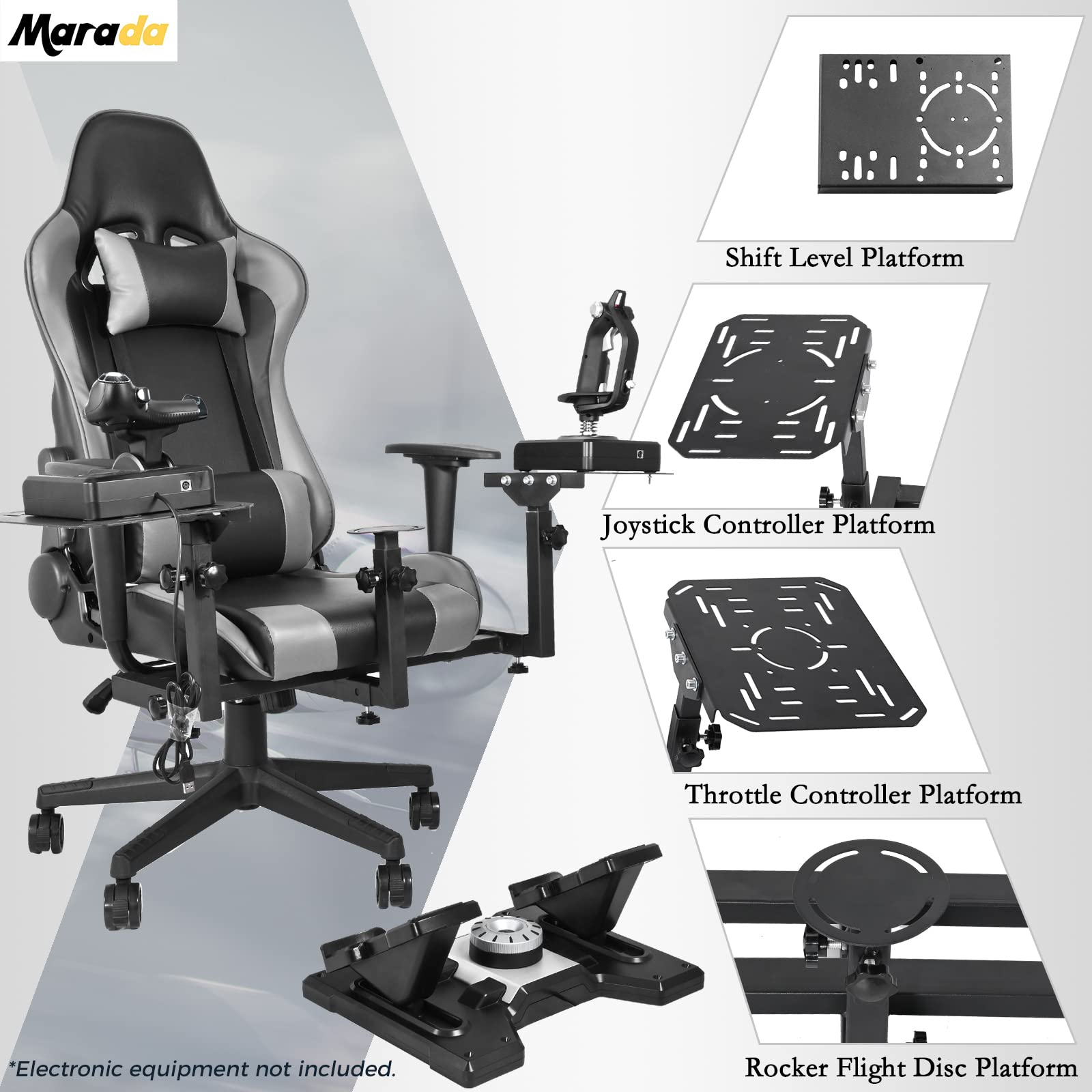 Flight Simulator Marada Joystick/Hotas Chair Mount Adjustable Fit ...
