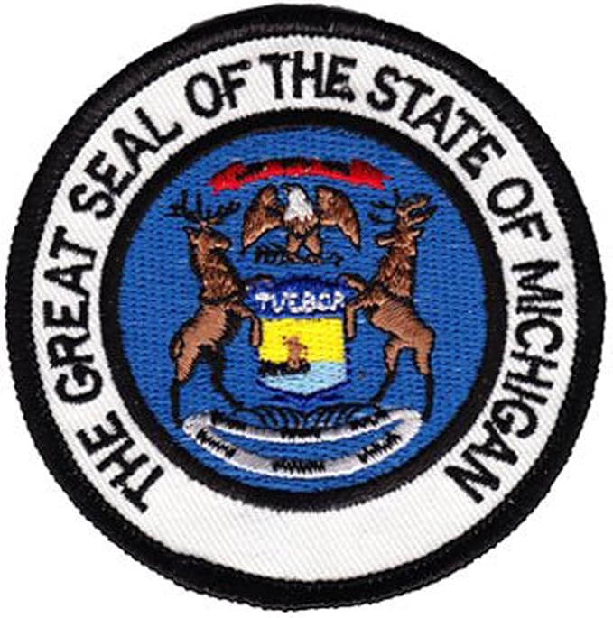 Amazon.com: Michigan - 3 in Round State Seal Patch: Clothing