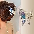 Amazon.com : Butterfly Metal Hair Claw Clips Fashion Sparkly Glitter ...