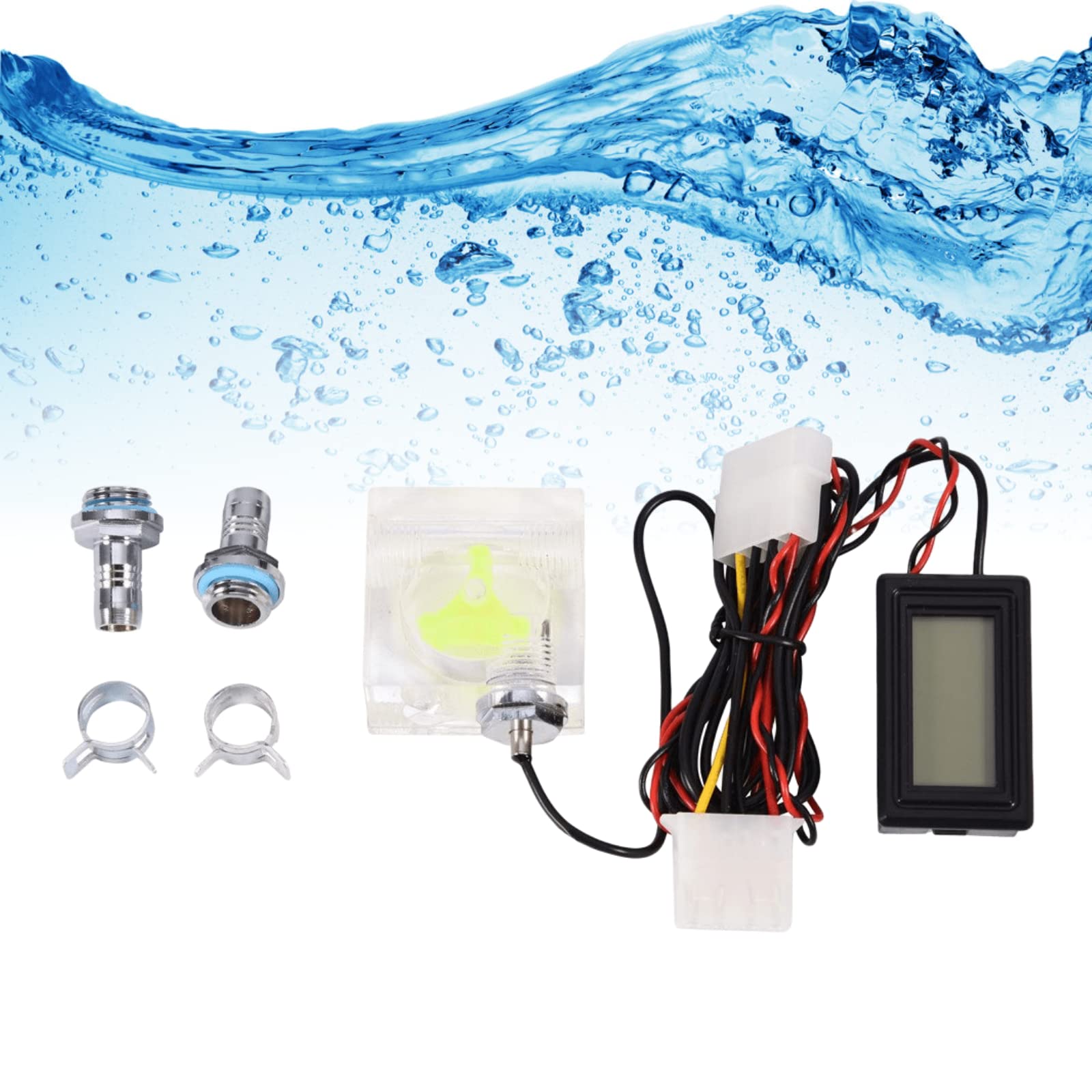 Yosoo PC 3 Way Flow Meter Digital Thermometer, Computer Water Cooling ...