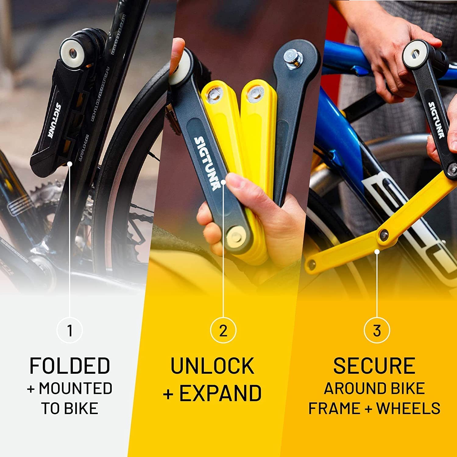 Mua SIGTUNA Folding Bike Lock - Hardened Steel 8mm Fold-Up Heavy Duty ...