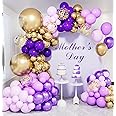 Amazon.com: Purple and Gold Balloon Arch Kit, 132Pcs 18/12/10/5 Inch ...