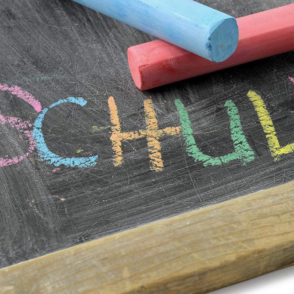 Coloured Chalk, 12Packs Dustless Chal for Construction Paper Blackboard ...