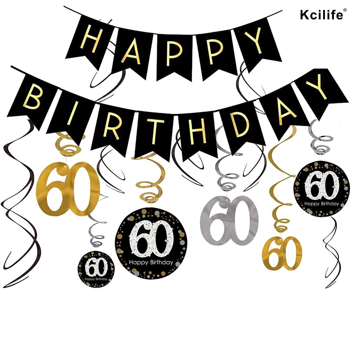Gold 60th Birthday Decorations For Men Women for 60th Birthday Party Lady Male 60th Birthday 