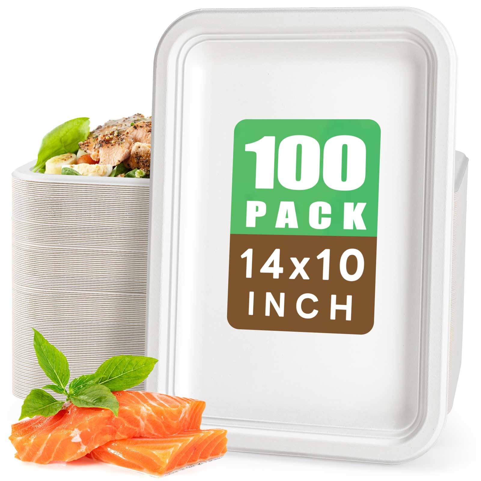 Mua Gezond 100 Pack 14 Inch Disposable Food Trays Eco-friendly Heavy ...