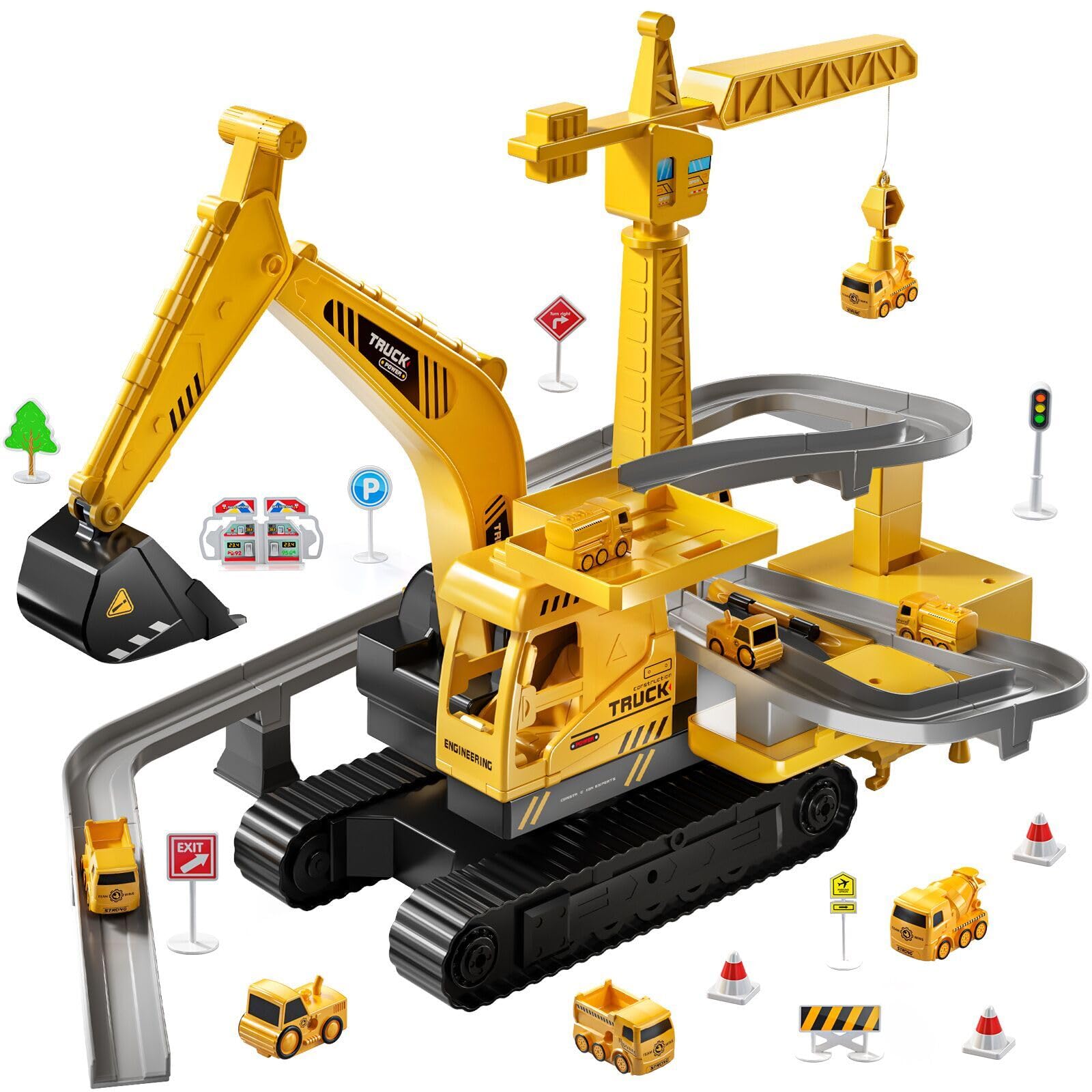TEMI Construction Truck Toys for 3 4 5 6 7 Years Old - Engineering ...