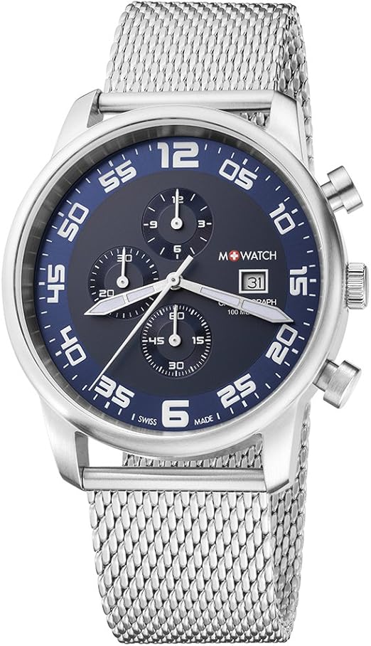M WATCH Swiss Made Aero Men's Watch, Chronograph with Date, Luminous ...