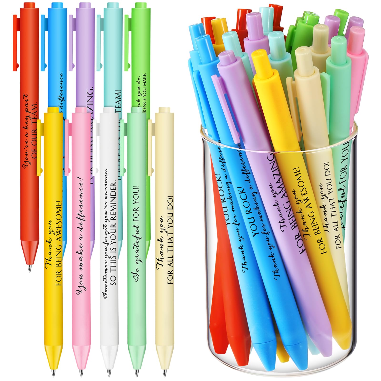 Crtiin 50 Pcs Gel Ink Pens Motivational Pen for Coworkers Inspirational ...