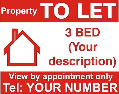 PROPERTY HOUSE TO LET SIGN BOARDS PERSONALISED X 2: Amazon.co.uk ...