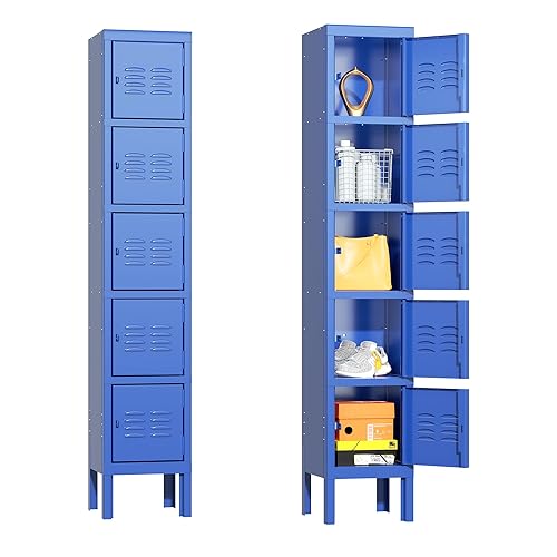 Greenvelly Metal Locker - Five Tier Box, Blue, 5 Door - Ideal for ...