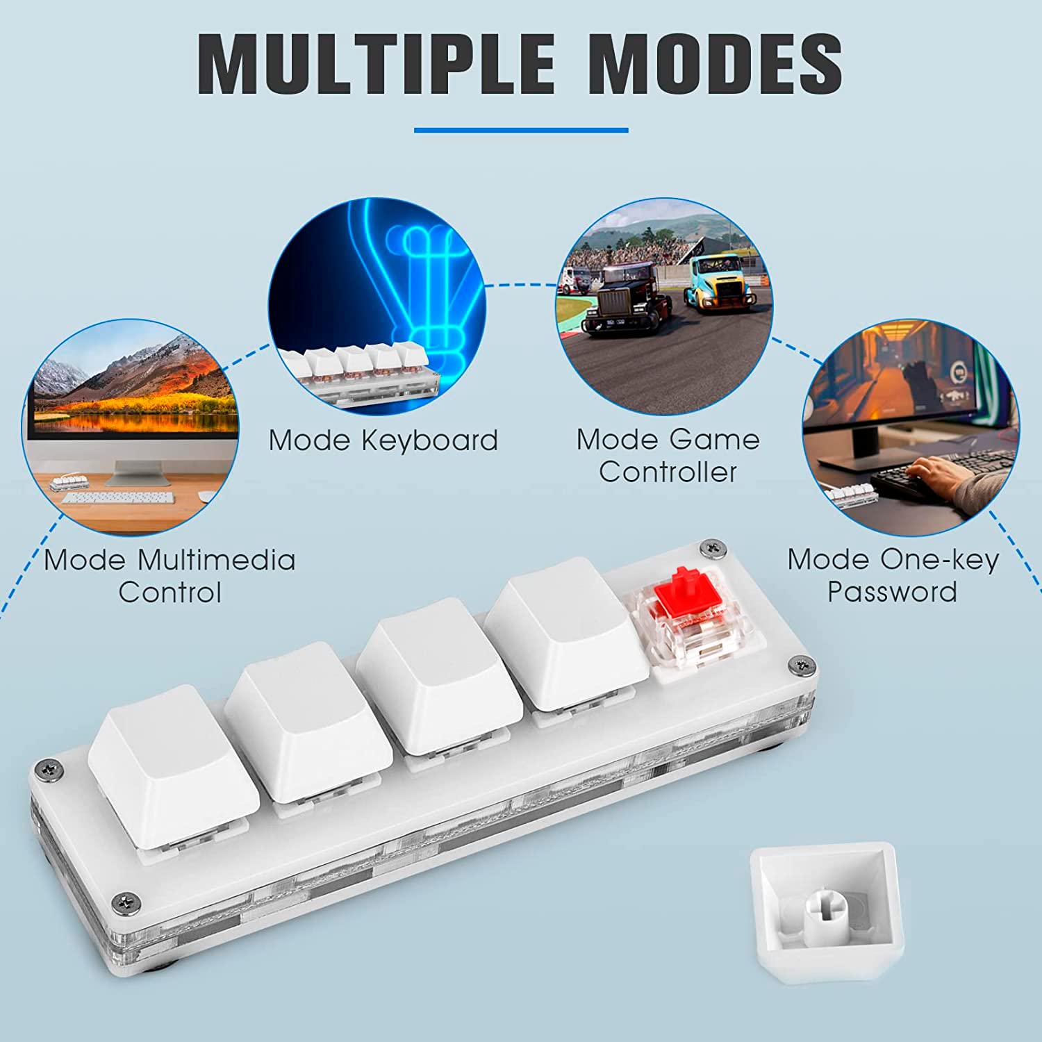 Mua Ecarke 5 Keys Mini Macro Mechanical Keyboard Gaming Keypad Cherry ...