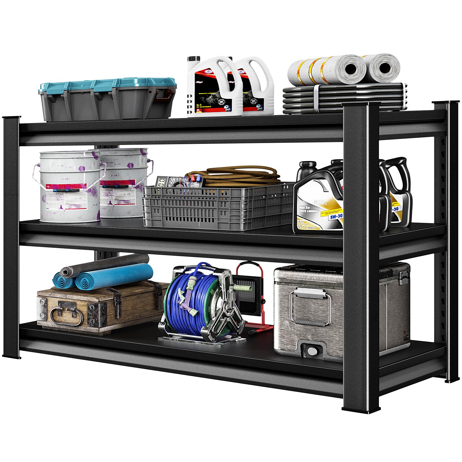SDXYSTCE 3-Tier Garage Shelving Heavy Duty,48”W x 18”D x 39”H Metal ...