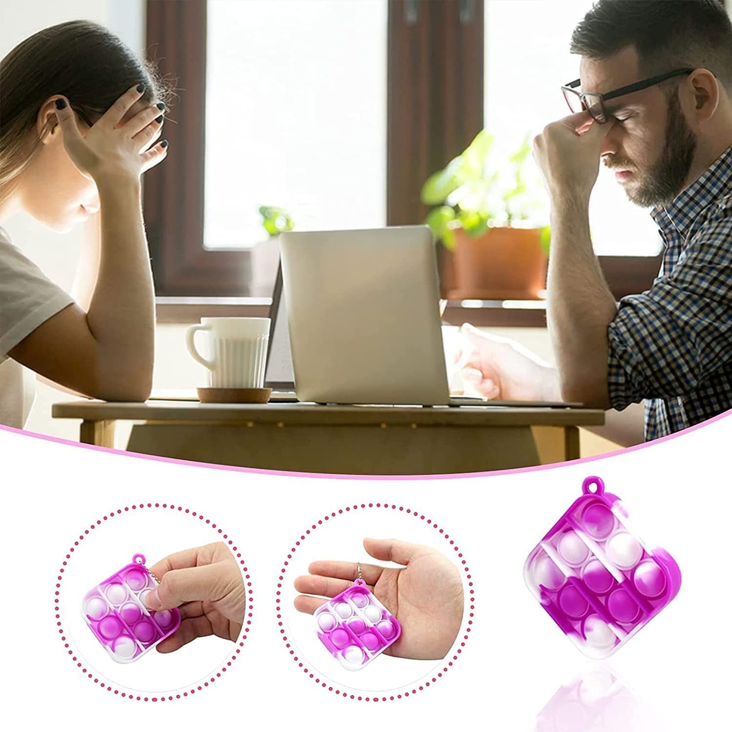 Mua 28 Pcs Mini Pop Fidget Toy Pack Simple Bubble Popping Keychain ...