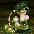 Frogs Garden Outdoor Decor Statue, Large Resin Solar Frog Figurines ...