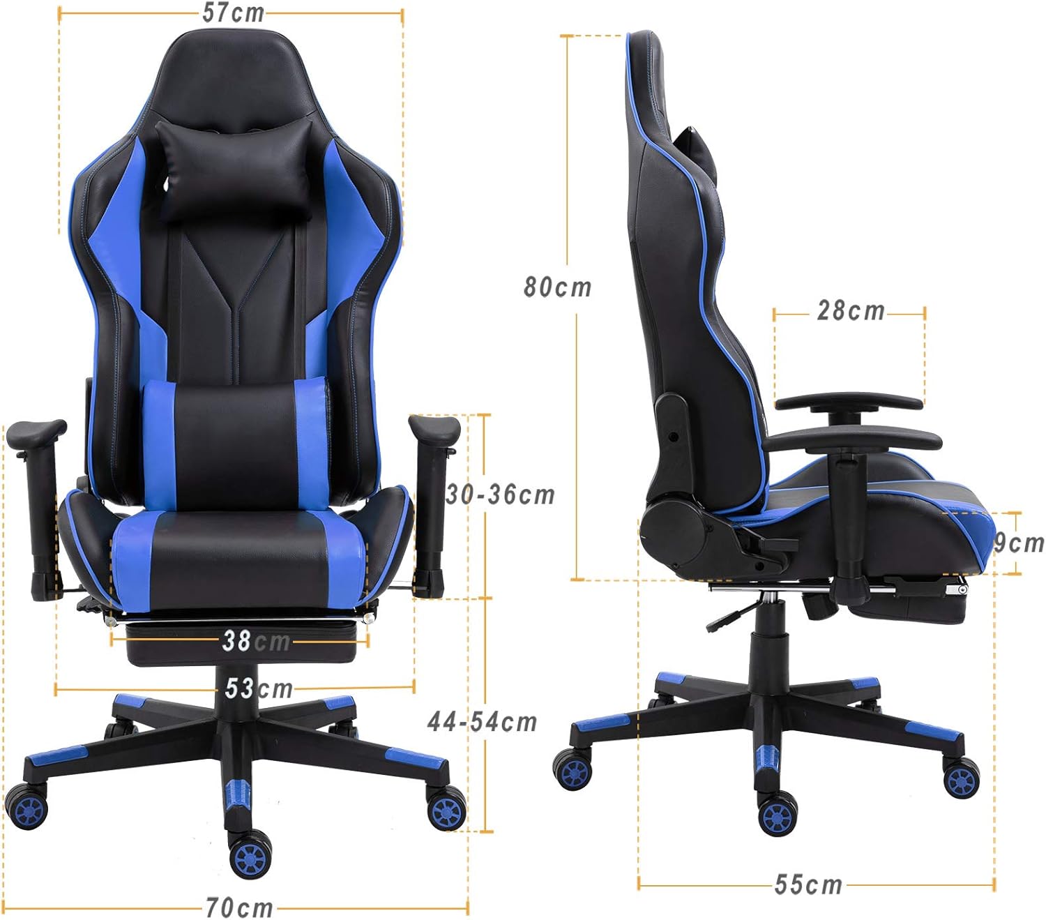 Dripex Gaming Chair Ergonomic Office Chair Adjustable Swivel Leather ...