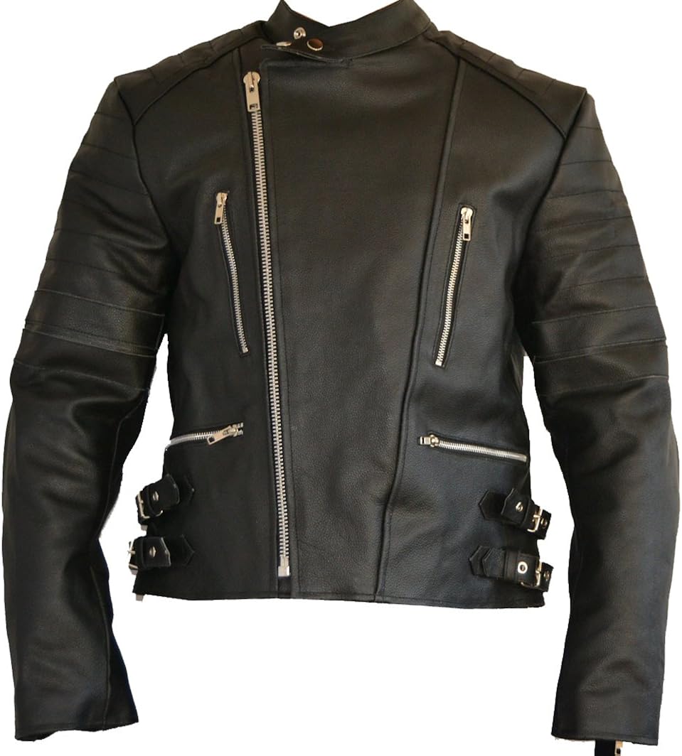 SGI-BIKE Old School Motorcycle Jacket Leather Jacket Biker Jacket ...