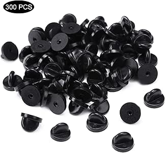Amazon.com: 300 Pieces Pin Backs PVC Black Butterfly Rubber Pin Clutch ...