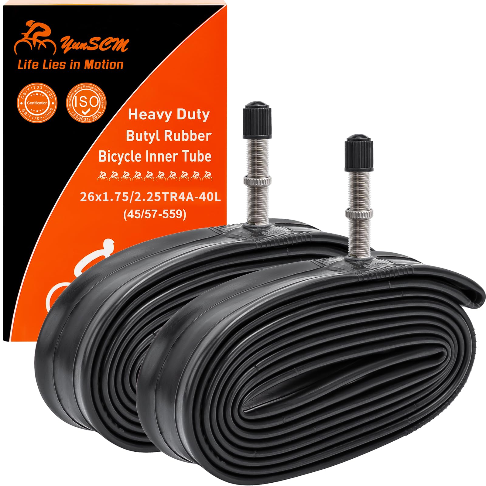26" Heavy Duty Bike Tubes 26X1.95 26X2.10 26X2.125 TR4A-40L 45/57-559 ...