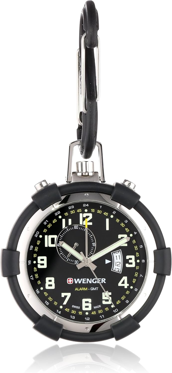 Wenger 73015 Traveler Alarm Black Dial Pocket Watch: Amazon.co.uk: Watches