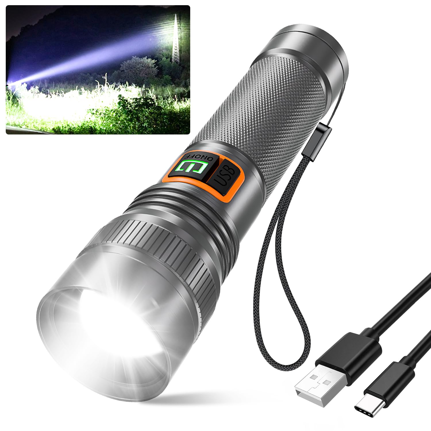 Mua Annteneo Small Flashlights Rechargeable, 10000lm High Lumens Mini ...