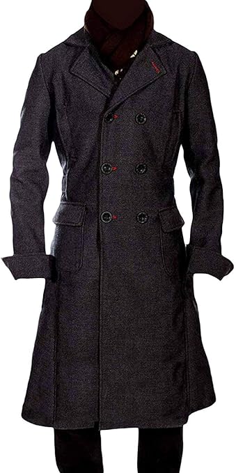 Classic Outfitters Men's Peaky Detective Wool & Cotton Long Trench Coat ...