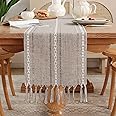 Amazon.com: KINBOSD Rustic Table Runner 90 Inches Long, Boho Table Runners with Tassels ...