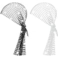 Amazon.com: Yuxung 2 Pcs Rhinestone Head Scarf Glitter Durag Headpiece ...