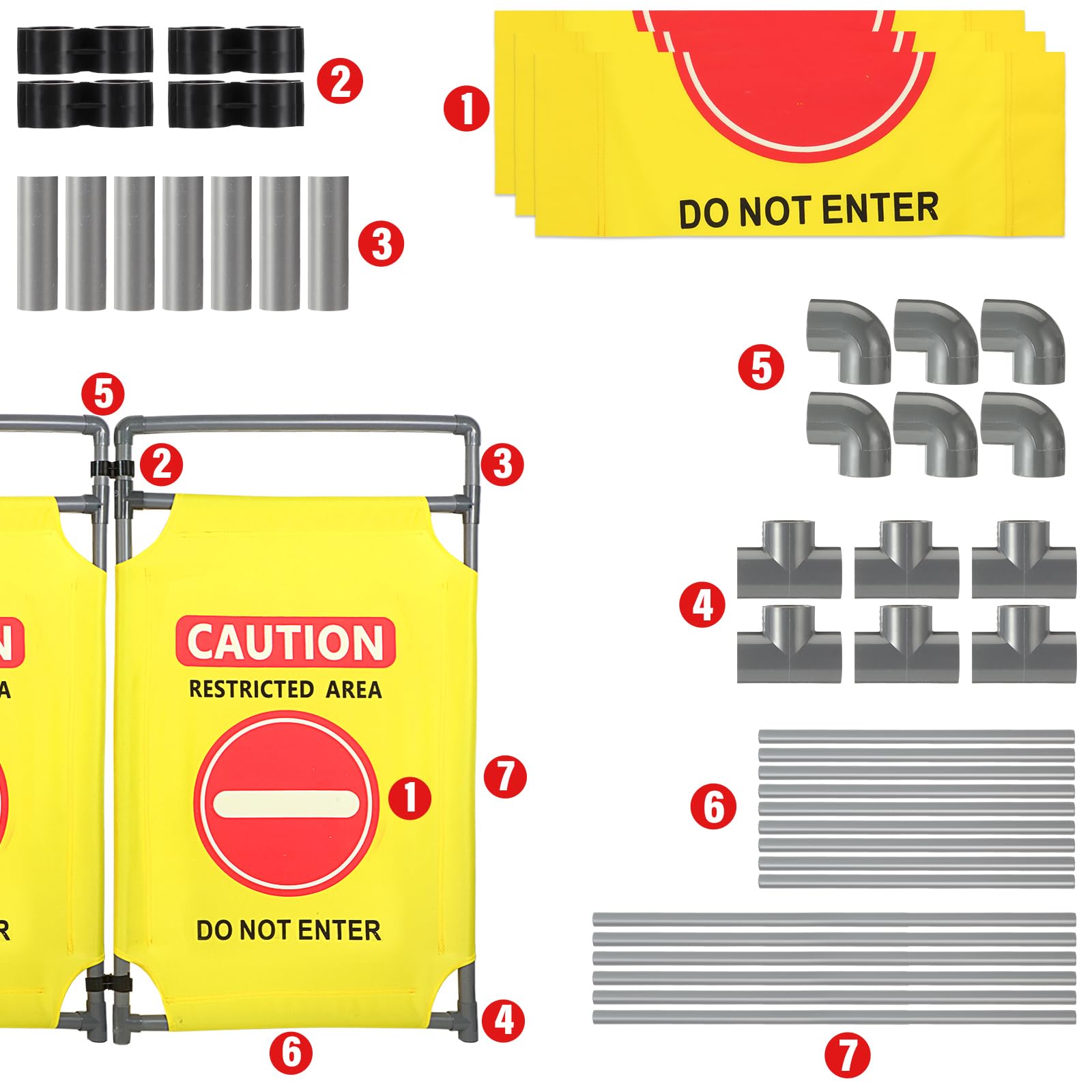 Mua Kanayu Safety Barricade 5.8FT Caution Sign PVC Frame Folding ...