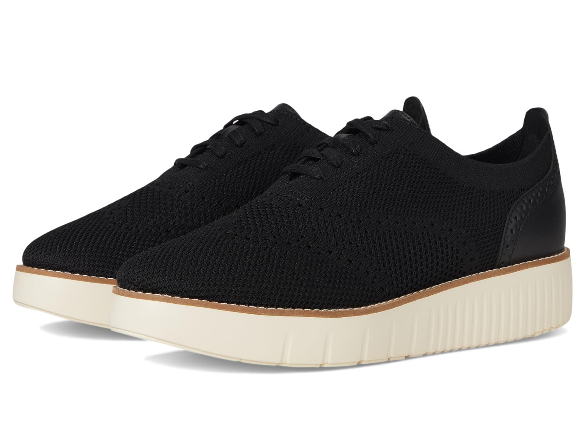 Cole Haan Women's Grand City Platform Stitchlite Oxfords, Black Knit ...