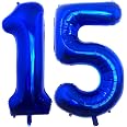 Amazon.com: Navy Blue 15 Number Balloons, 40 Inch Giant Number 15 ...
