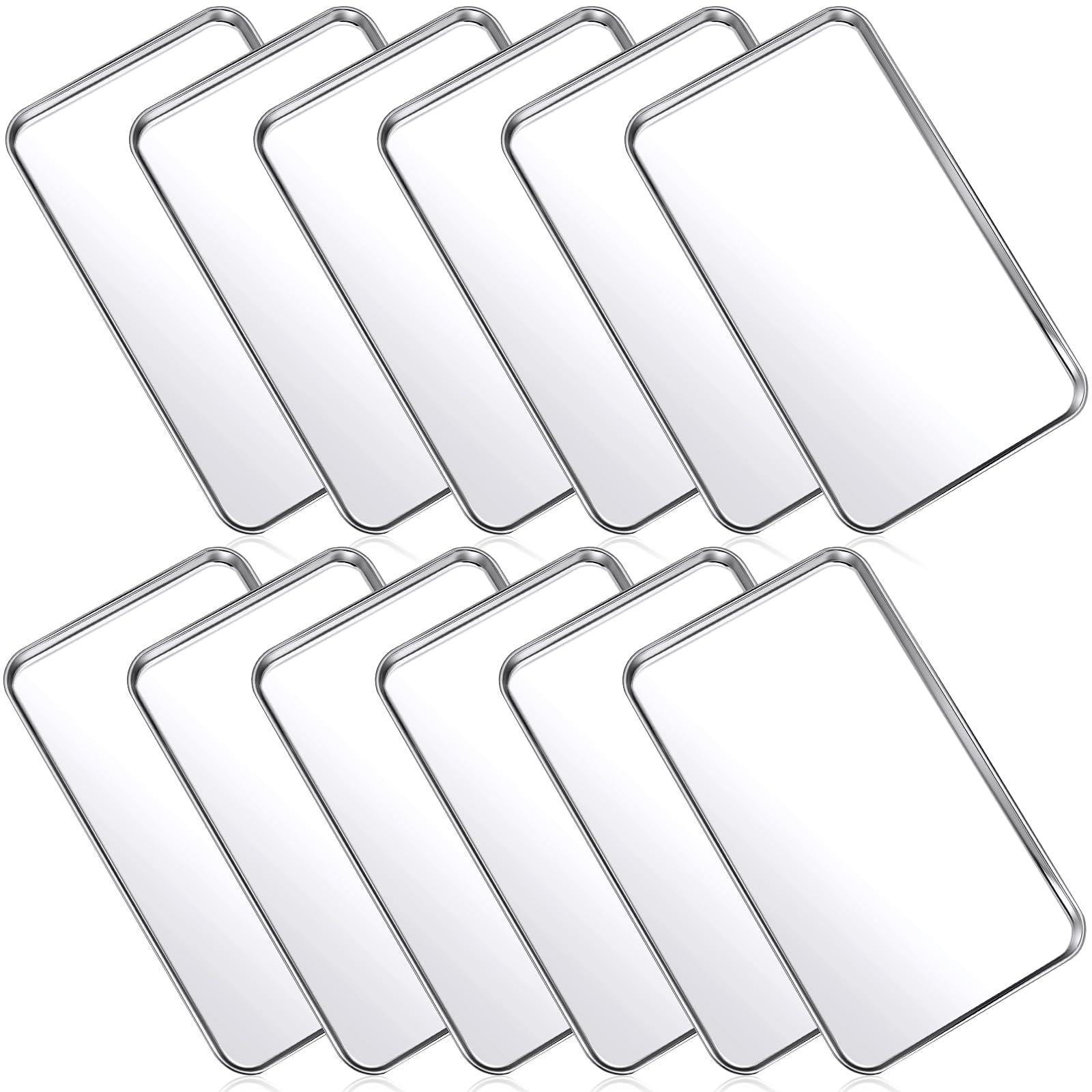 Mimorou 12 Pcs Baking Sheet Stainless Steel Cookie Small Metal Sheet ...