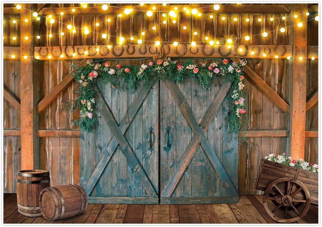 Amazon.com : Allenjoy Rustic Barn Western Cowboy Floral Backdrop ...