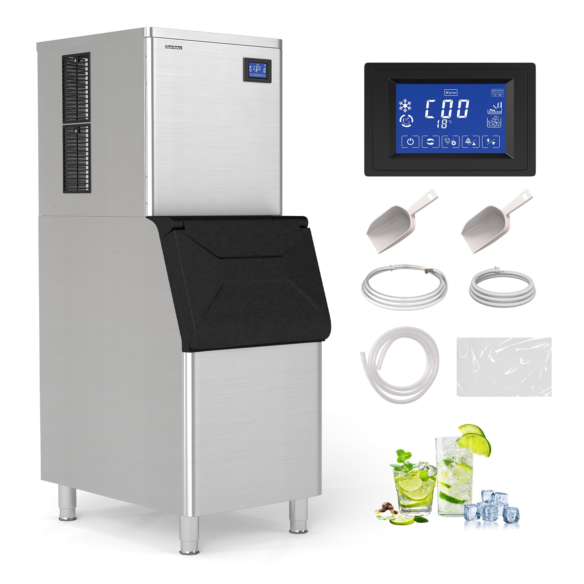 ***TOP ONLY*** Real Relax Commercial Ice Machine 440LBS/24H, ETL ...