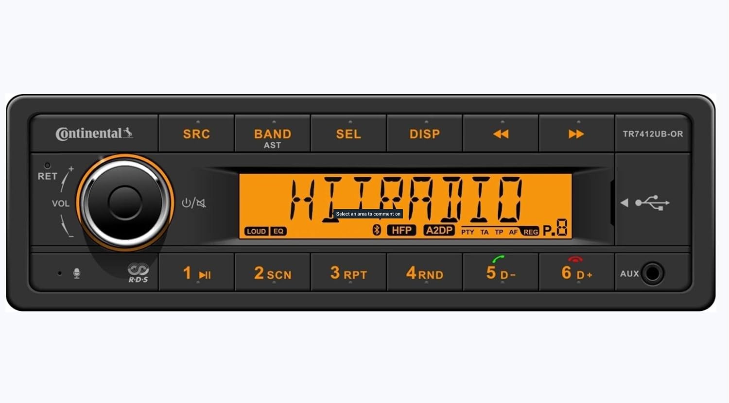 Amazon.com: VDO Continental TR7412UB-OR European Style 12v Radio Orange ...