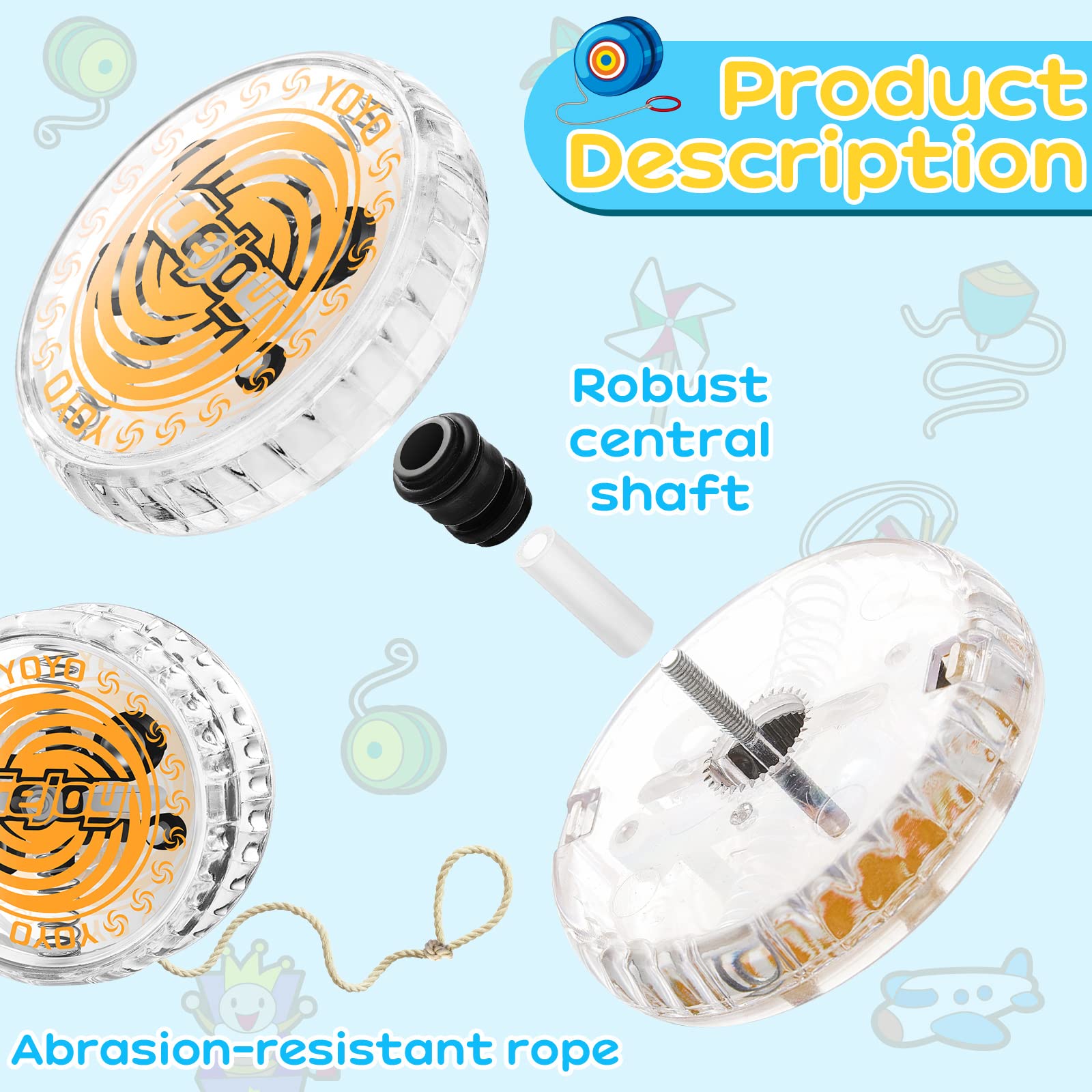 Mua Lenwen 24 Pcs Pulse LED Light up Yo Yos Responsive Yo Yo for Kids ...